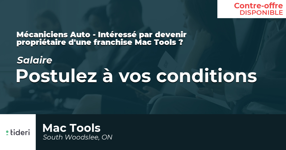 Emploi mécaniciens auto - intéressé par devenir propriétaire d'une franchise mac tools ? à South ...